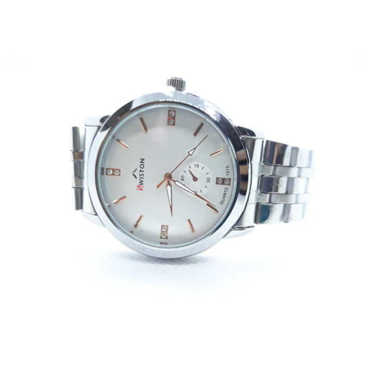 Gents Swiston Silver Quartz Casual Watch - shimmer.lk